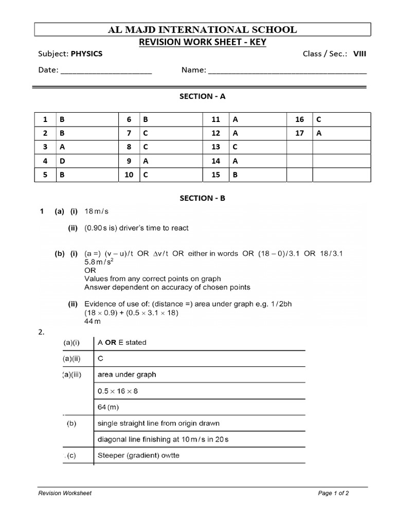 REVISION WORKSHEET - 2024 - October - Key | PDF