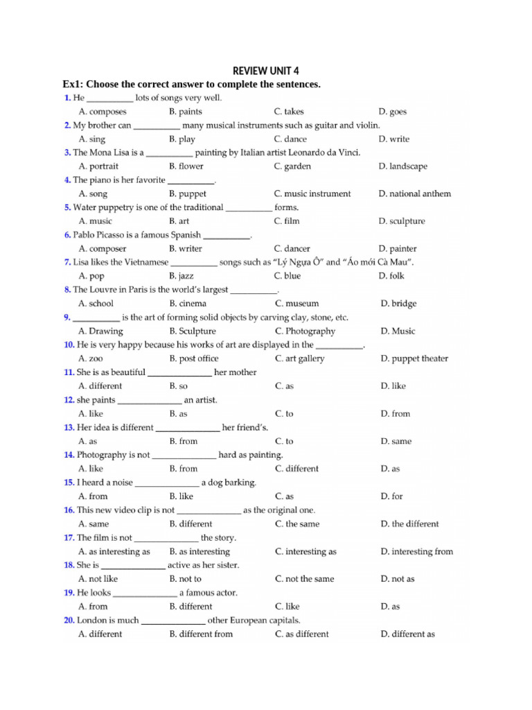 G7 - Review Unit 4 | PDF | Language Arts & Discipline