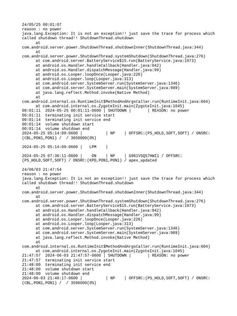 Power Off Reset Reason Backup | PDF | Java (Programming Language) | Computer Science