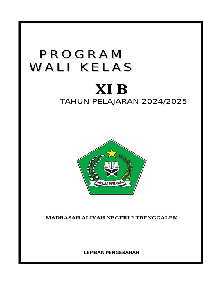 Program kerja Wali kelas XI B | PDF