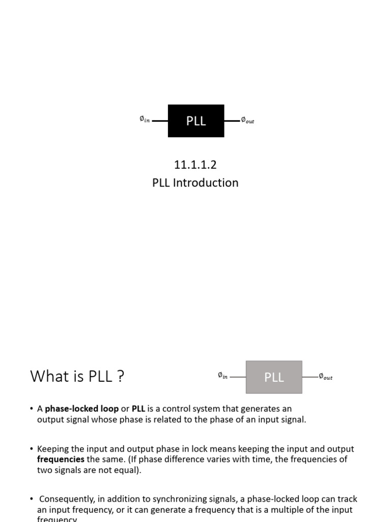 Understanding Phase-Locked Loops (PLL) | PDF