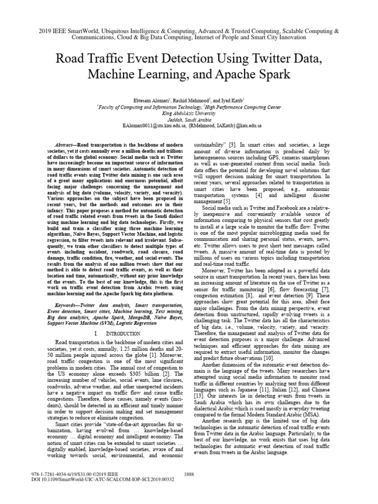 Road Traffic Event Detection Using Twitter Data Machine Learning And
