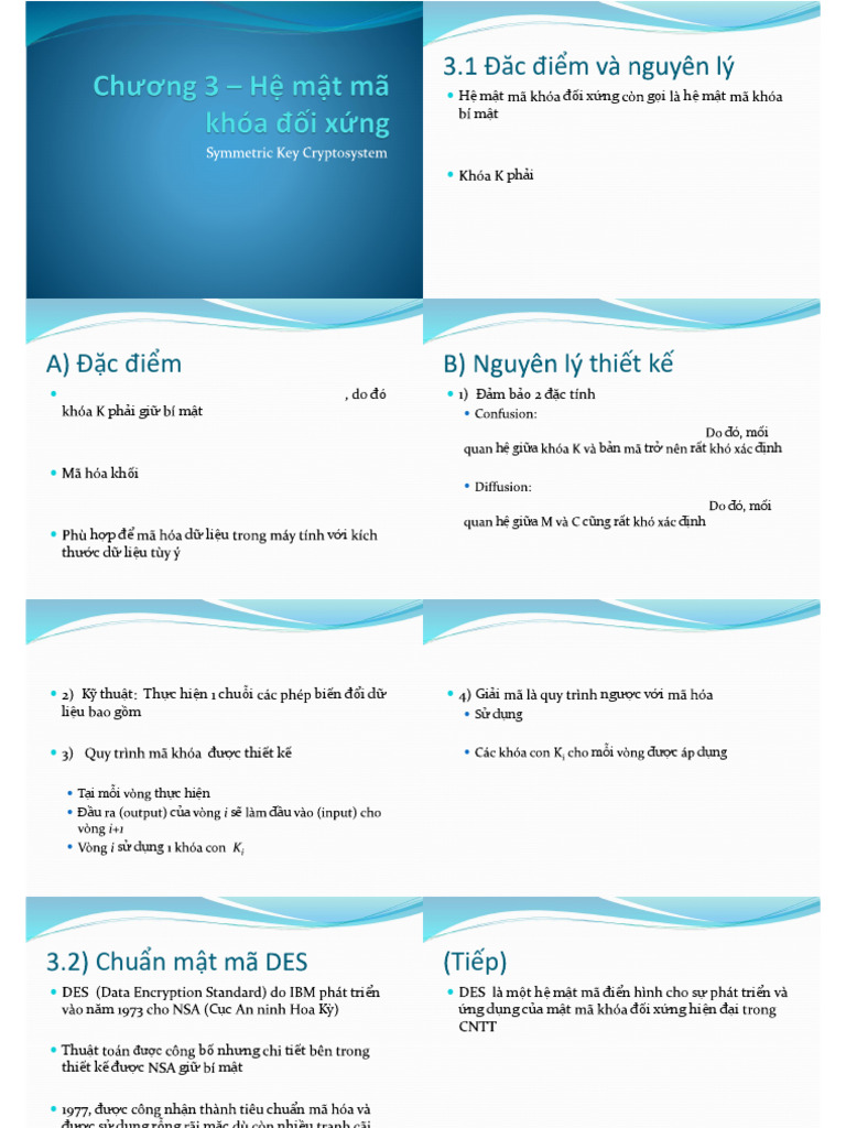 Chương 3 - Hệ mật mã khóa đối xứng - print | PDF
