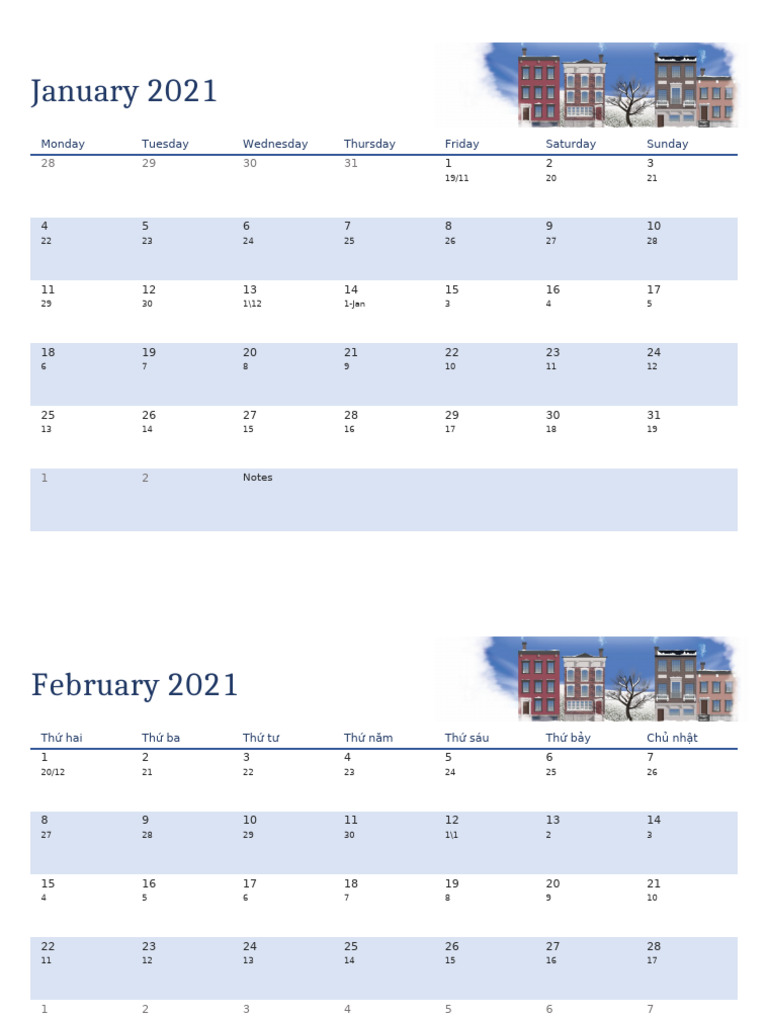 2021 Monthly Calendar Overview | PDF
