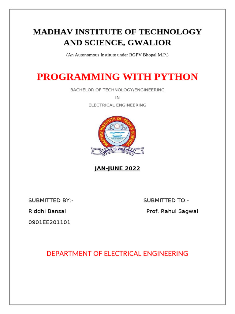 Riddhi Python Lab Report | PDF | Python (Programming Language) | Computer Program