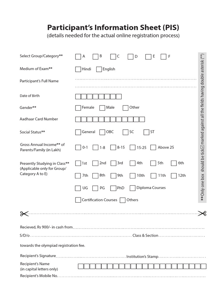 ISO Prelims 2025 Registration Form | PDF