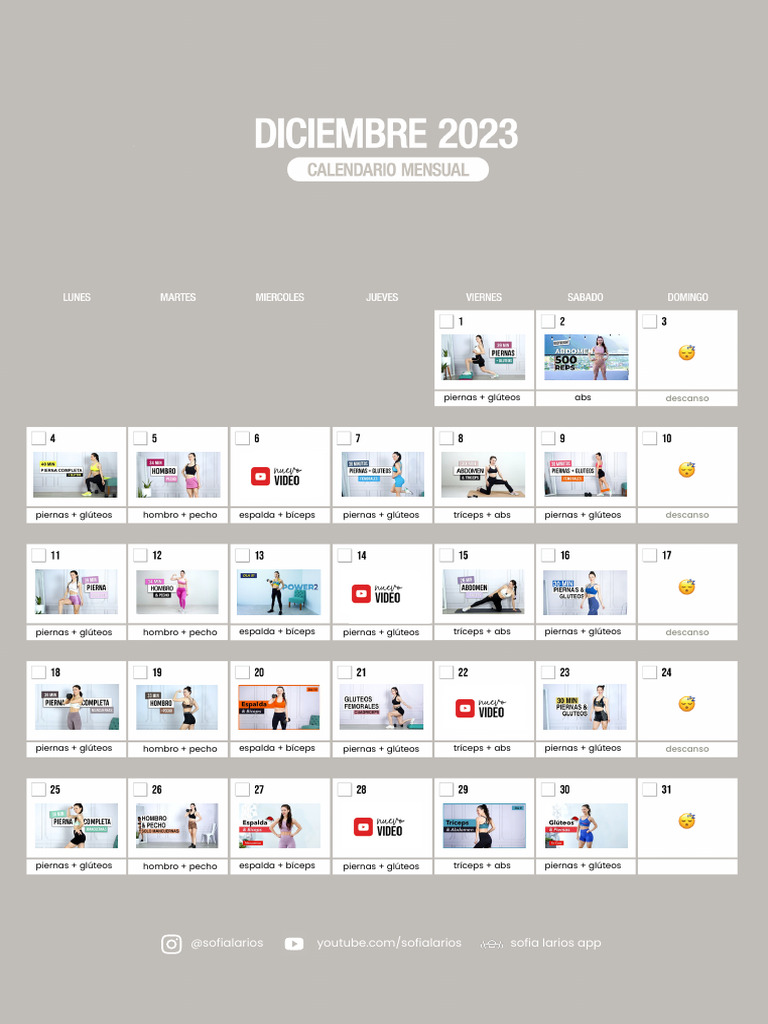 Calendario ejercicio | PDF