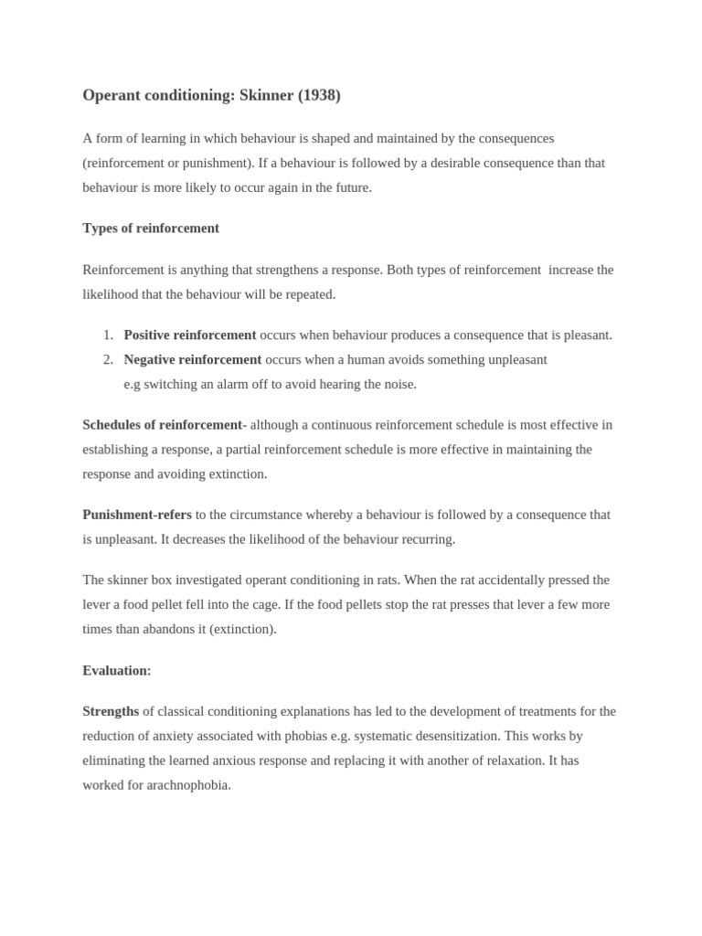 Operant Conditioning | PDF | Self-Improvement
