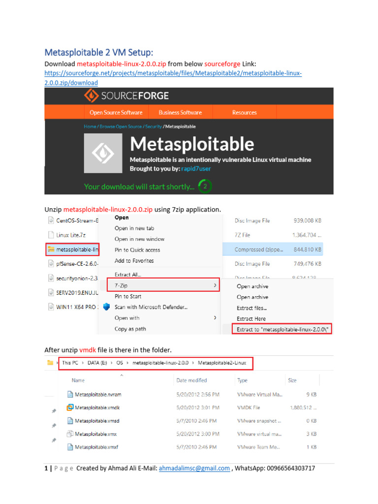 07-Metasploitable 2 VM Setup | PDF