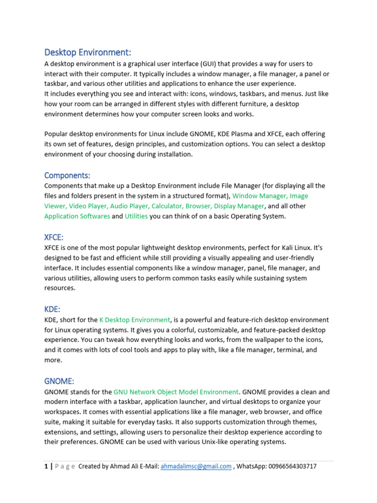 12-Desktop Environment | PDF | Desktop Environment | Graphical User Interfaces
