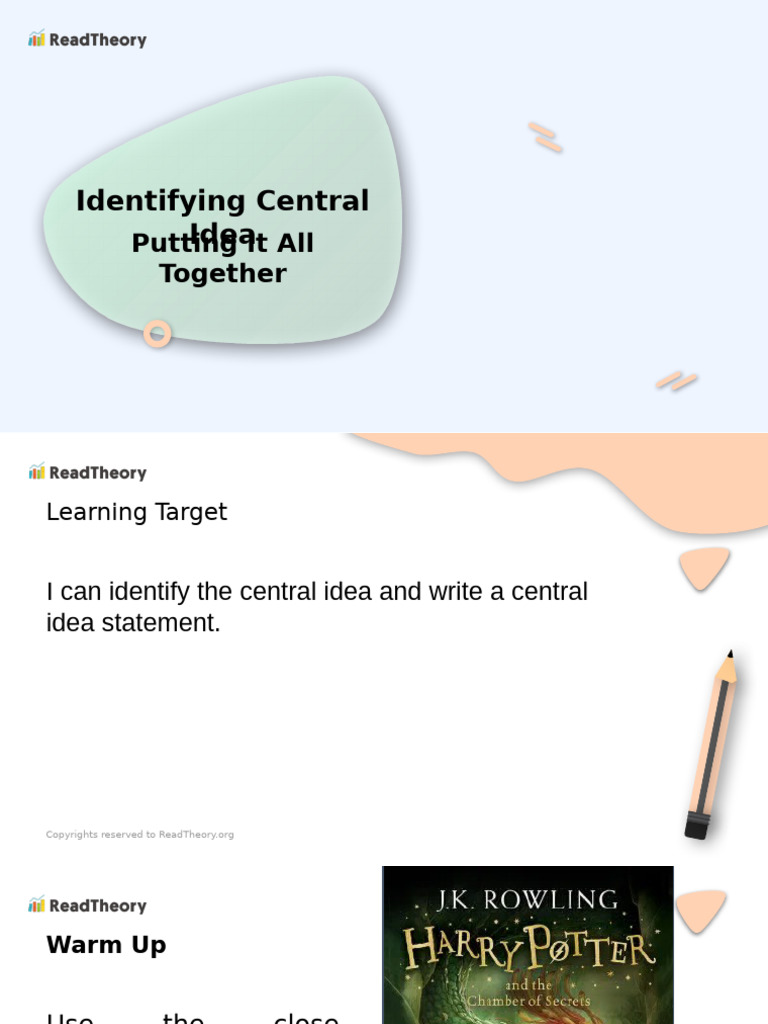 07-Indentifying Central Idea Day 4 | PDF