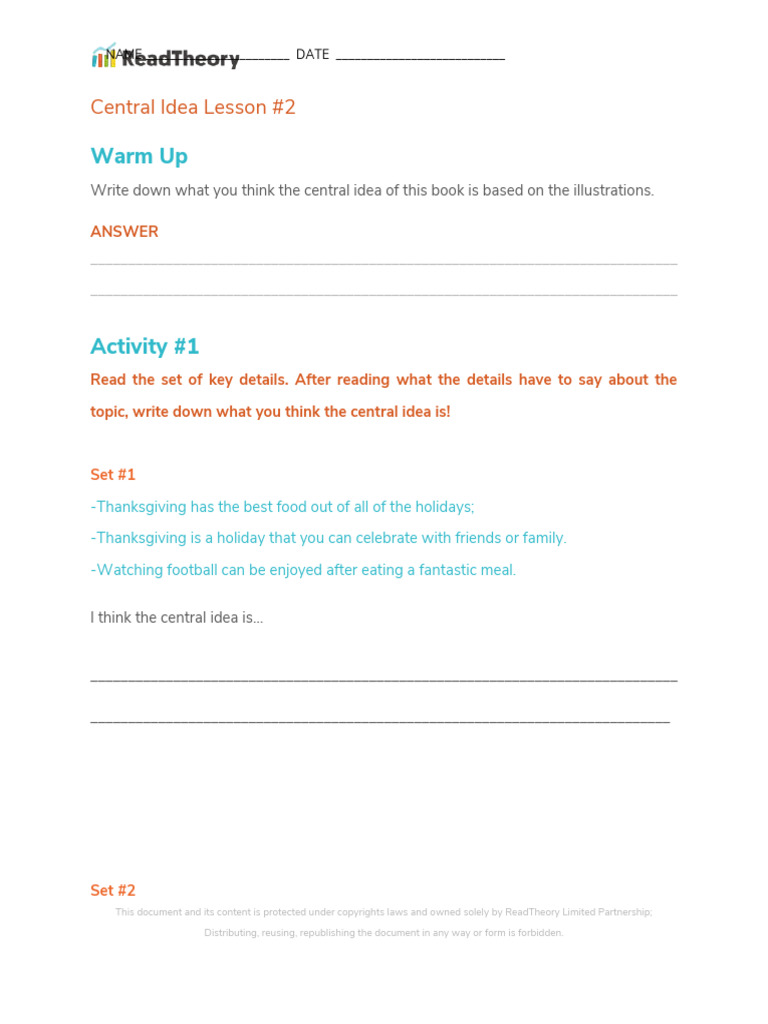 06-Identifying Central Idea Day 3 | PDF | Business | Self-Improvement