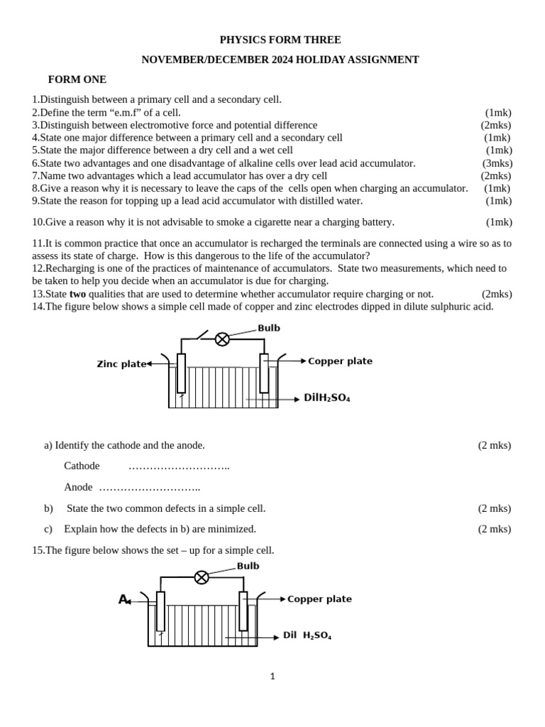 Physics f3 Holiday Assignment | PDF | Waves | Electrical Resistance And ...