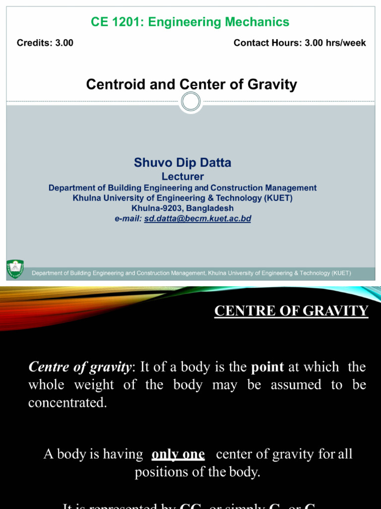 02 - Slide- Centroid and Center of Gravity | PDF