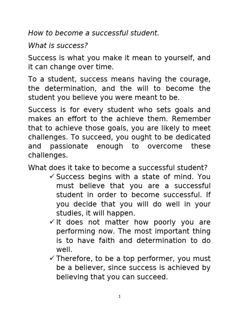 How To Become A Successful Student | PDF | Disciplines | Motivation