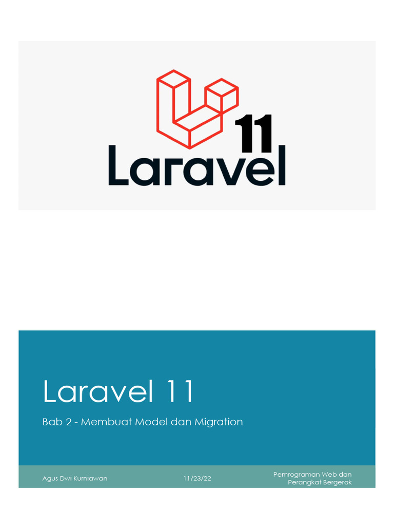 Membuat Web Menggunakan Laravel 11 - BAB 2 - Membuat Model Dan Migration | PDF