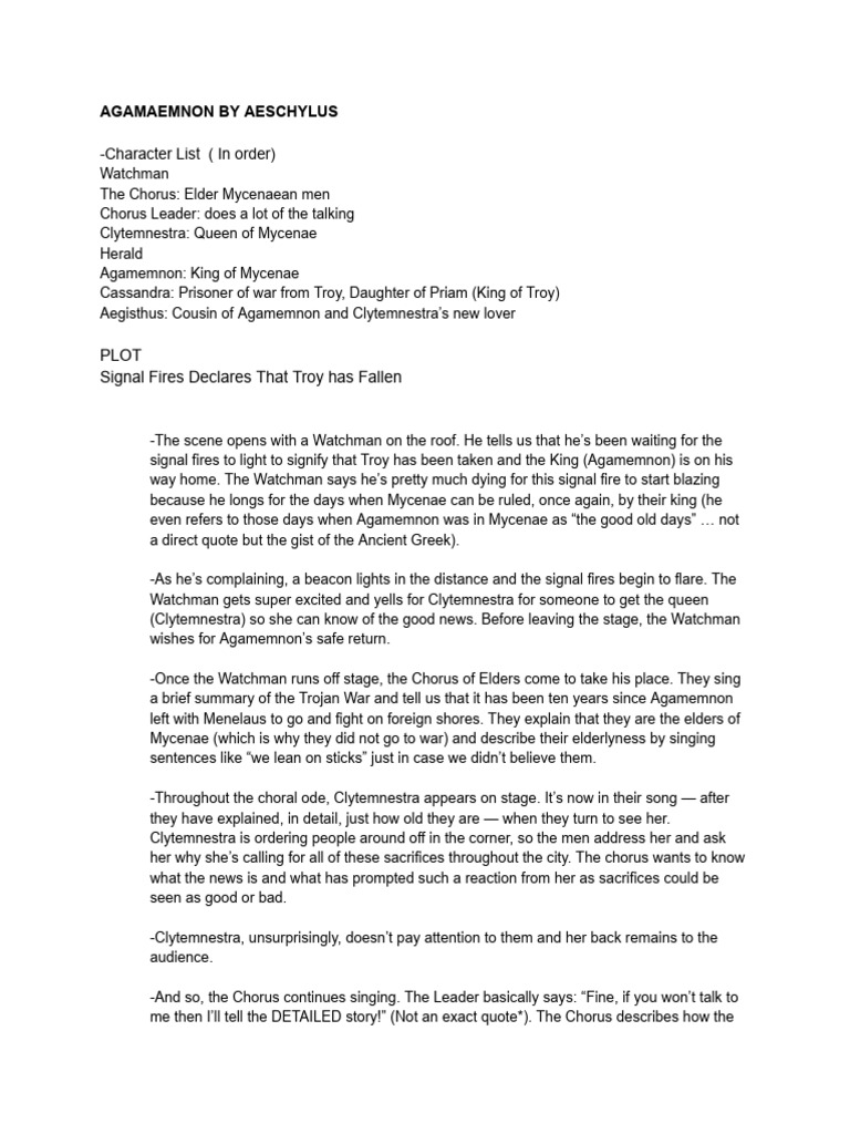 Adsız Doküman | PDF | Agamemnon | Clytemnestra