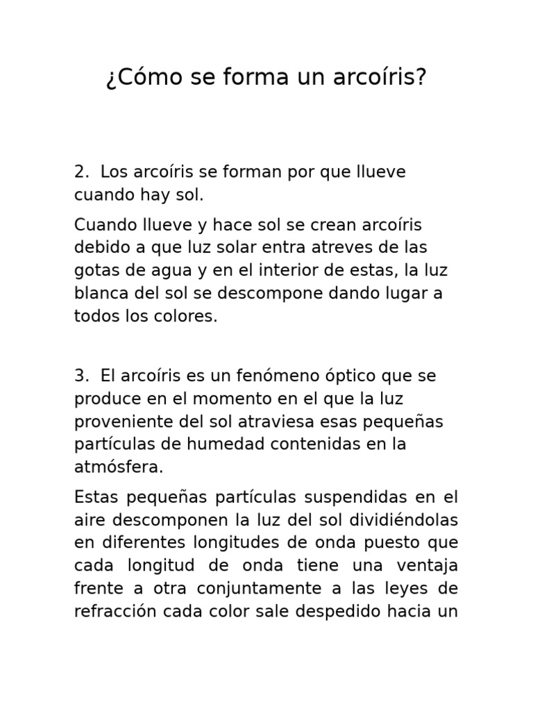 Cómo se forma un arcoíris | PDF Cómo se forma un arcoíris | PDF
