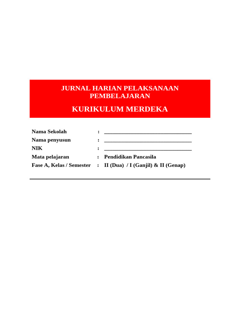 Jurnal Mengajar Harian PKN | PDF