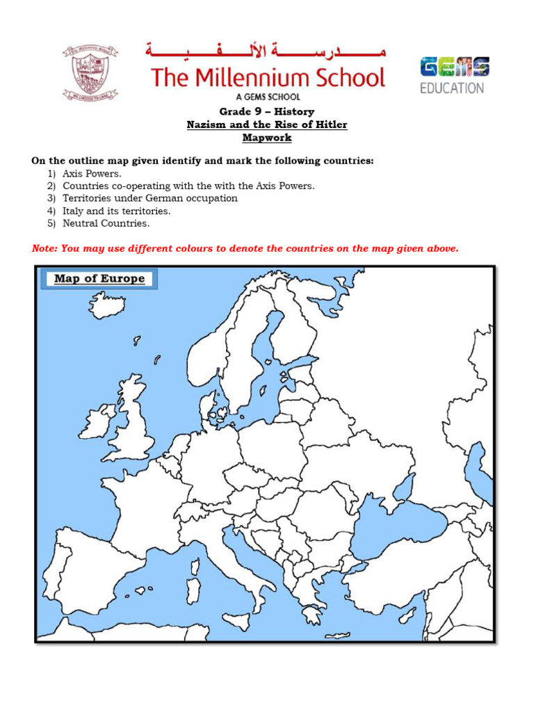 Nazism and Rise of Hitler Map Activity | PDF
