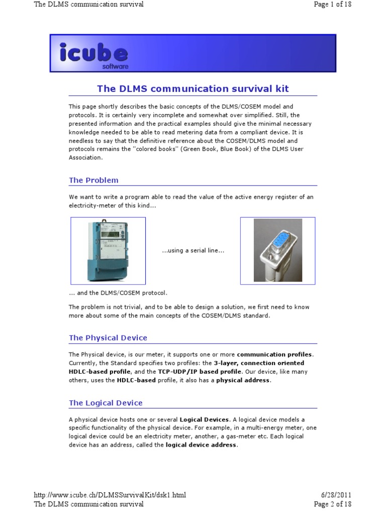 Dlms Cosem Basics | Download Free PDF | Osi Model | Object (Computer Science)