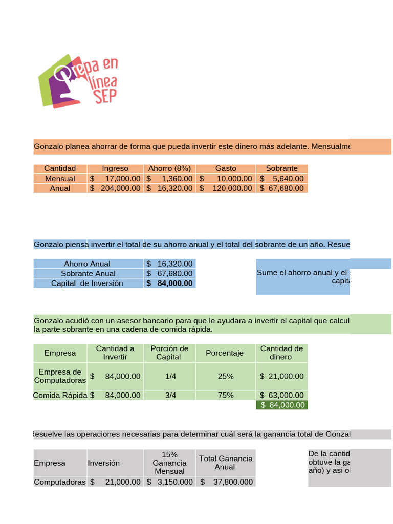 Actividad Integradora 1 Tiempo de Ahorrar | PDF | Ahorro | Porcentaje Actividad Integradora 1 Tiempo de Ahorrar | PDF | Ahorro | Porcentaje
