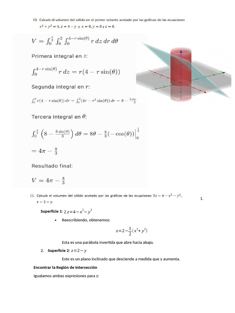 Calculo de Volúmenes Con Integrales Triples. | PDF | Integral | Objetos ...