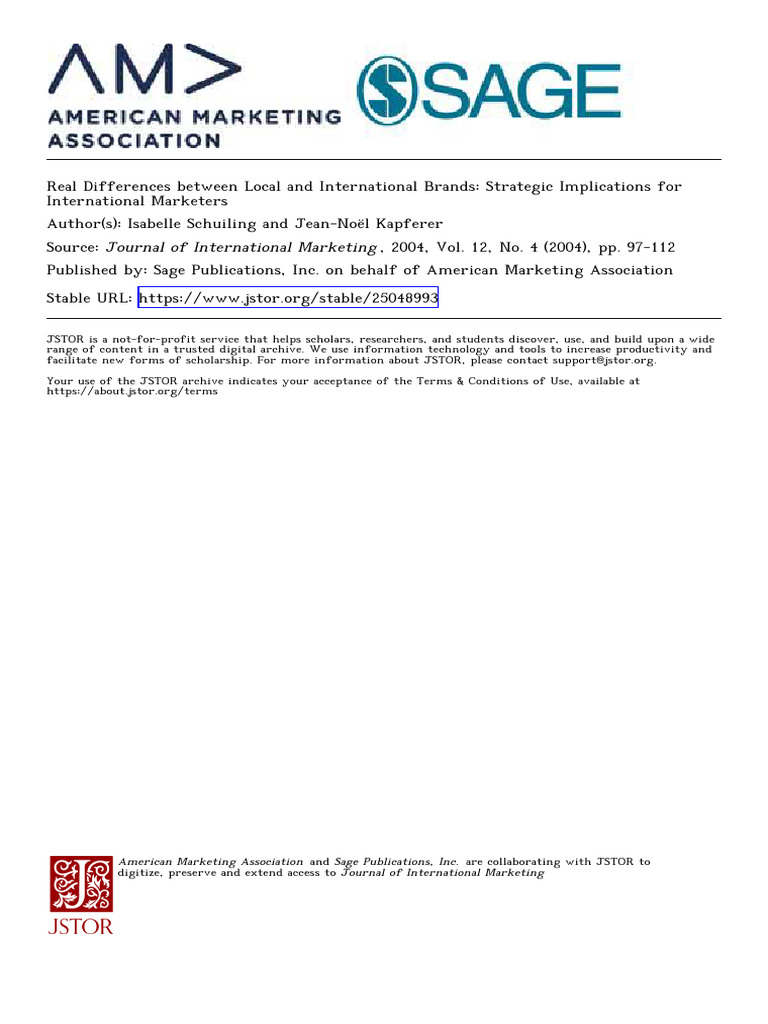 Schuiling RealDifferencesLocal 2004 | PDF | Brand | Marketing