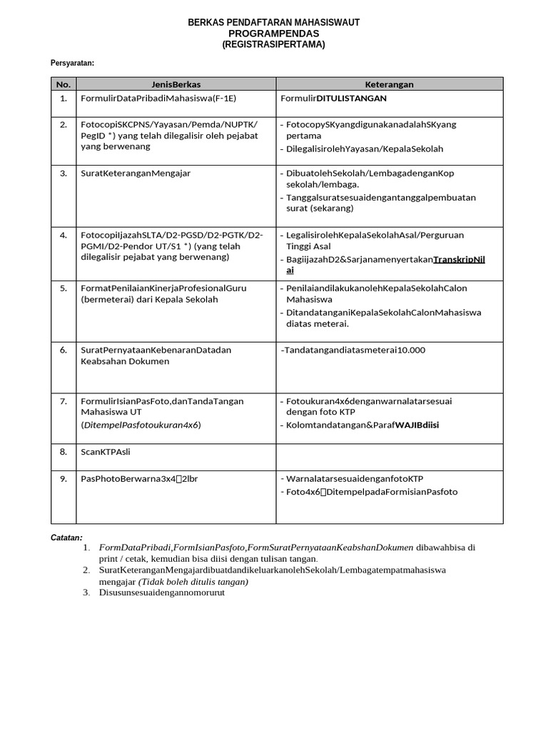 2023-Pendas Input Sma - Persyaratan | PDF