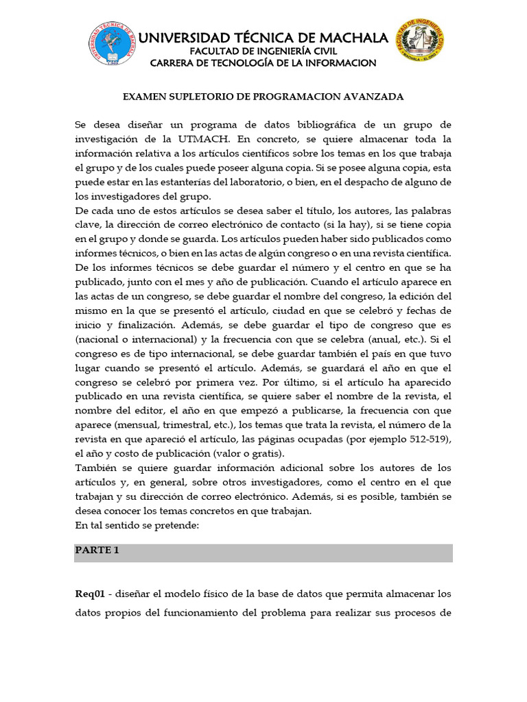 Problema Articulos-Investigador-2022-E1 | PDF | Bases de datos | Ciencias de la Información