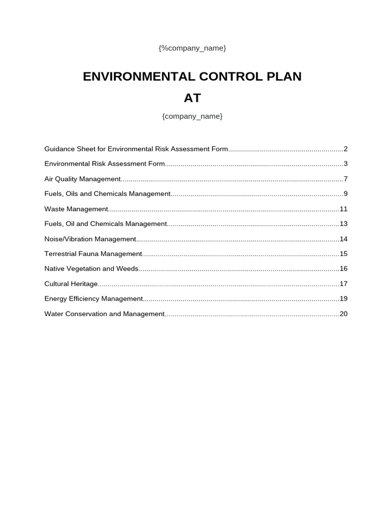 20355-1 - APP Environmental Control Plan | PDF | Waste | Risk