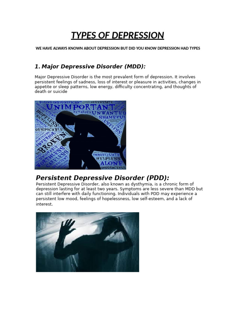 Types of Depression Explained | PDF | Self-Improvement