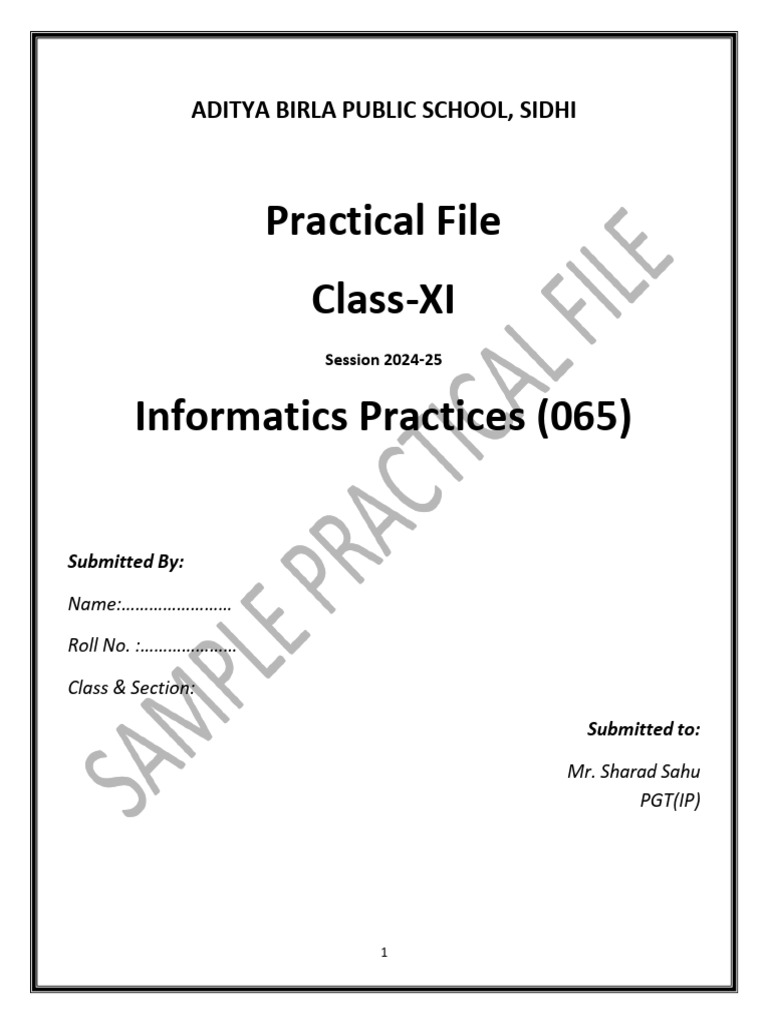 Practical-File - Xi - Ip IP | PDF