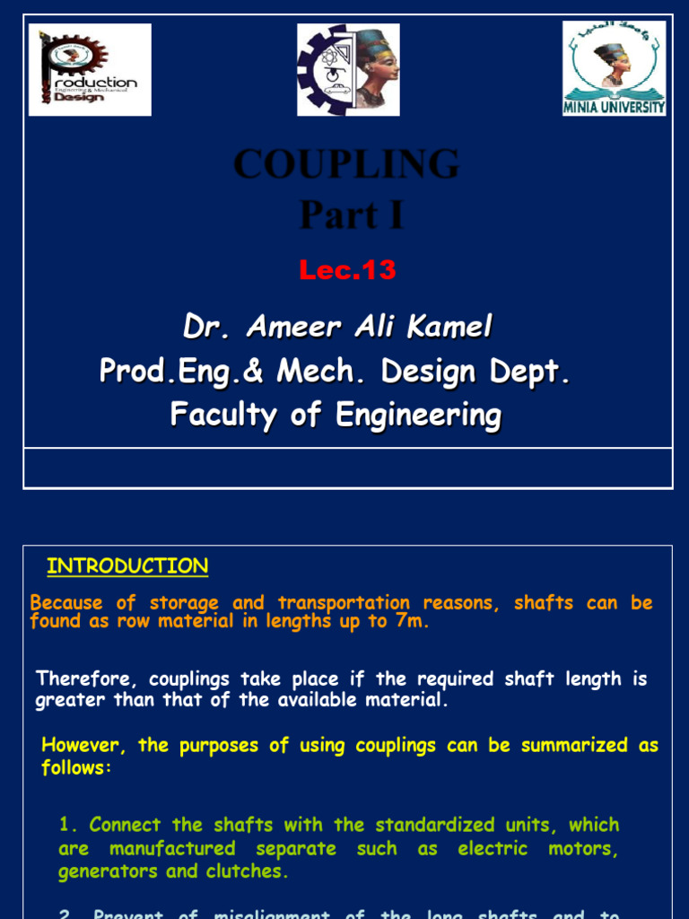 9817Lec.13 - Coupling-Part I | PDF | Manufactured Goods | Classical Mechanics