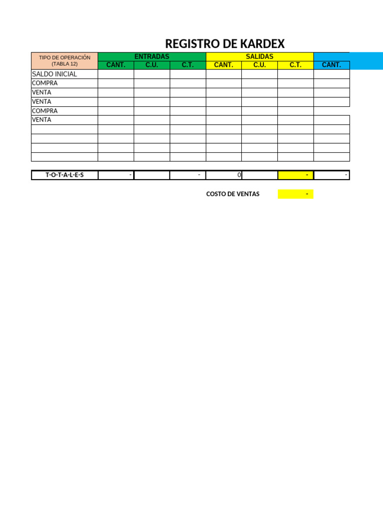Formato Kardex | PDF