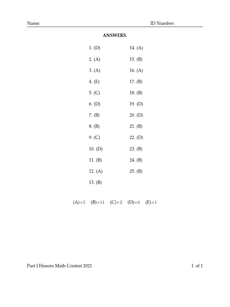 HMC 2021 Part1 Solutions | PDF