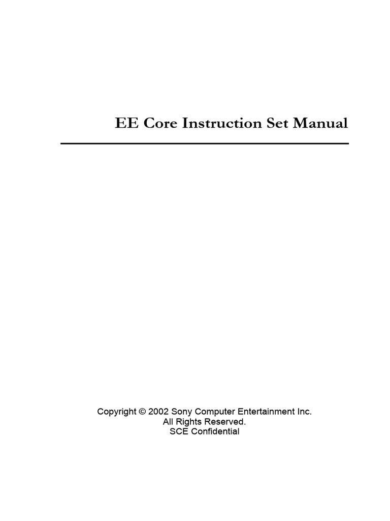 EE Core Instruction Set Manual | PDF | Computer Architecture | Computing