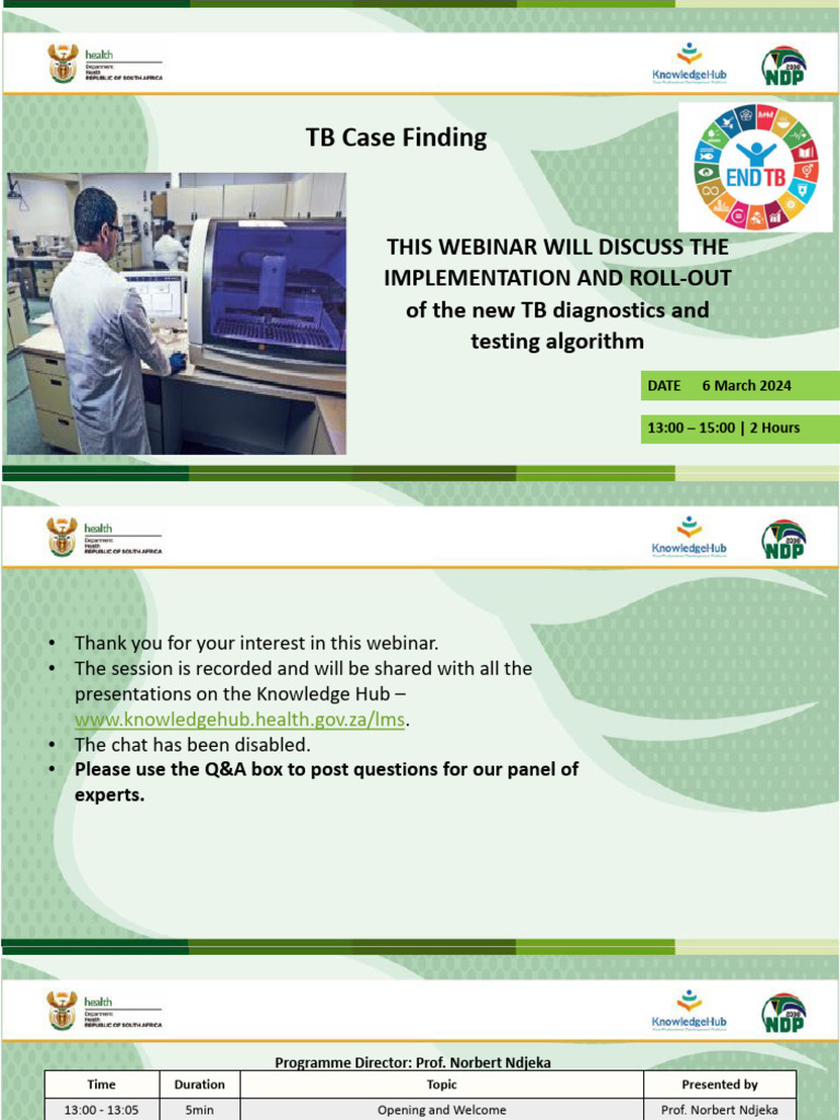 TB Diagnostics Webinar Overview | PDF | Tuberculosis | World Health ...