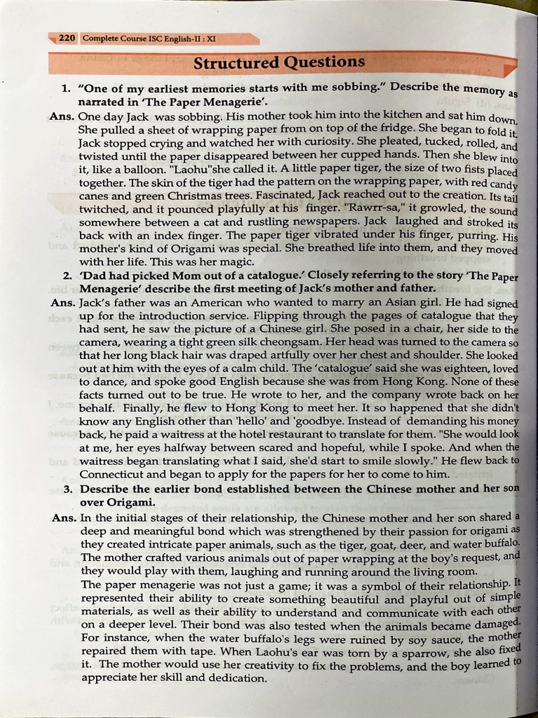 The Paper Menagerie | PDF