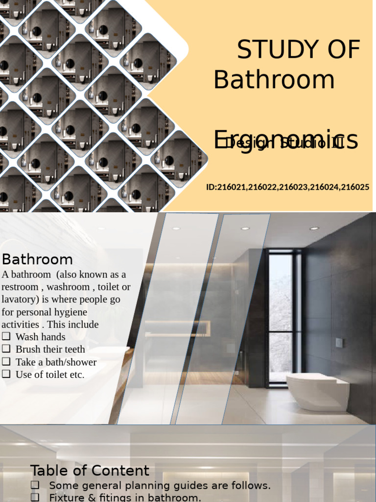 Bathroom Ergonomics & Design Guide | PDF | Bathroom | Shower