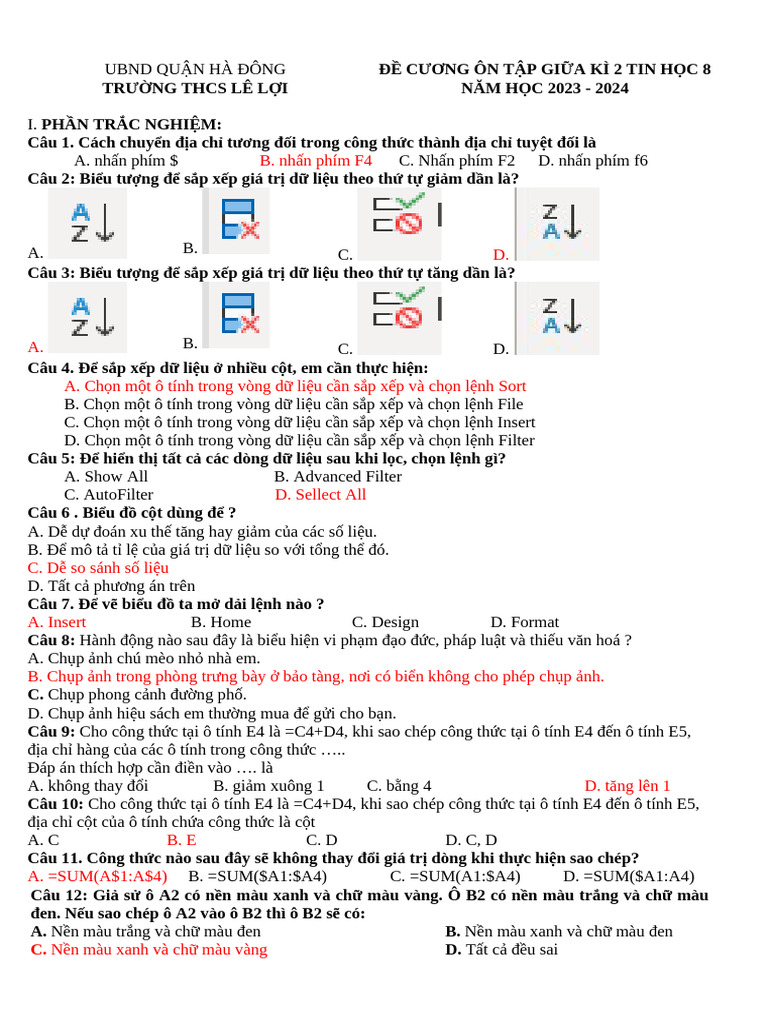 ĐC GK2 Tin 8 KNTT (23-24) | PDF