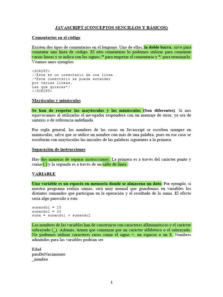 Teoría de JAVASCRIPT | PDF | Flujo de control | Variable (informática) Teoría de JAVASCRIPT | PDF | Flujo de control | Variable (informática)