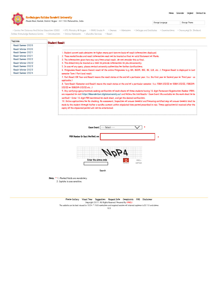 Kavikulaguru Kalidas Sanskrit University | PDF