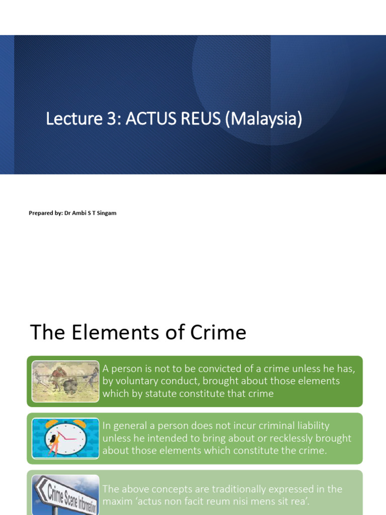 Lecture 3 Actus Reus Msia | PDF | Legal Concepts | Common Law