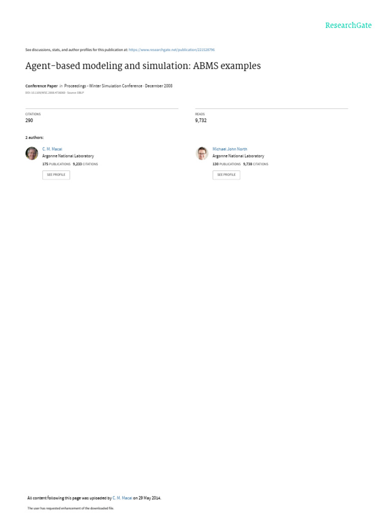 Agent-Based Modeling and Simulation ABMS Examples | PDF | Agent Based Model