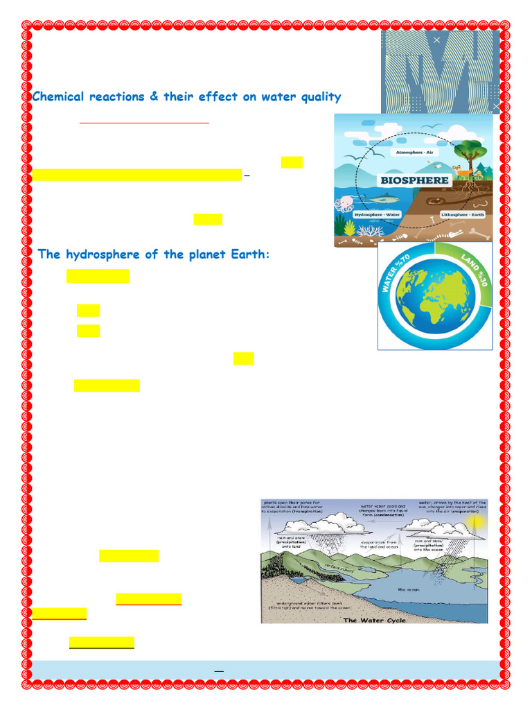 Aquatic Ecosystems and Water Chemistry | PDF | Water | Properties Of Water