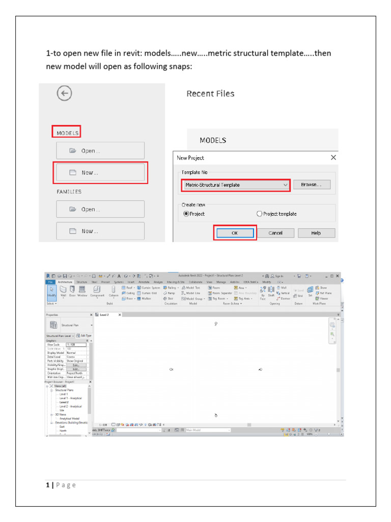Revit Steel Frame Structure Guide | PDF | Beam (Structure) | Column
