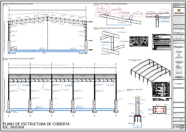 E-005 PLANO ESTRUCTURA CUBIERTA | PDF