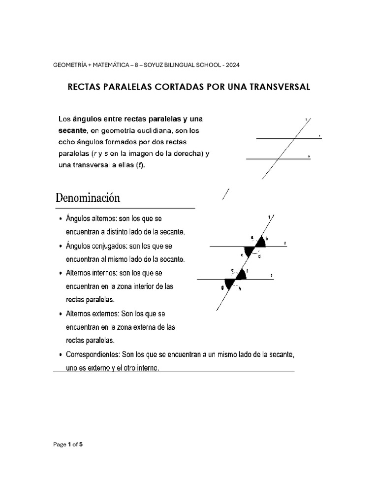 Rectas Paralelas y Transversales | PDF | Ciencia y matemáticas