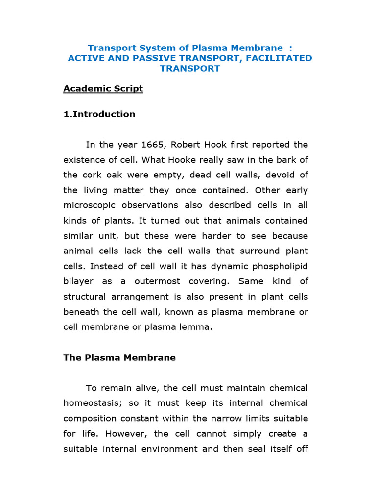 6 - Transport Across Membranes - Active & Passive Transport, Faciliated ...